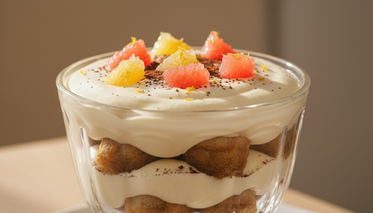 Tiramisu frais au pamplemousse : une recette acidulée à savourer